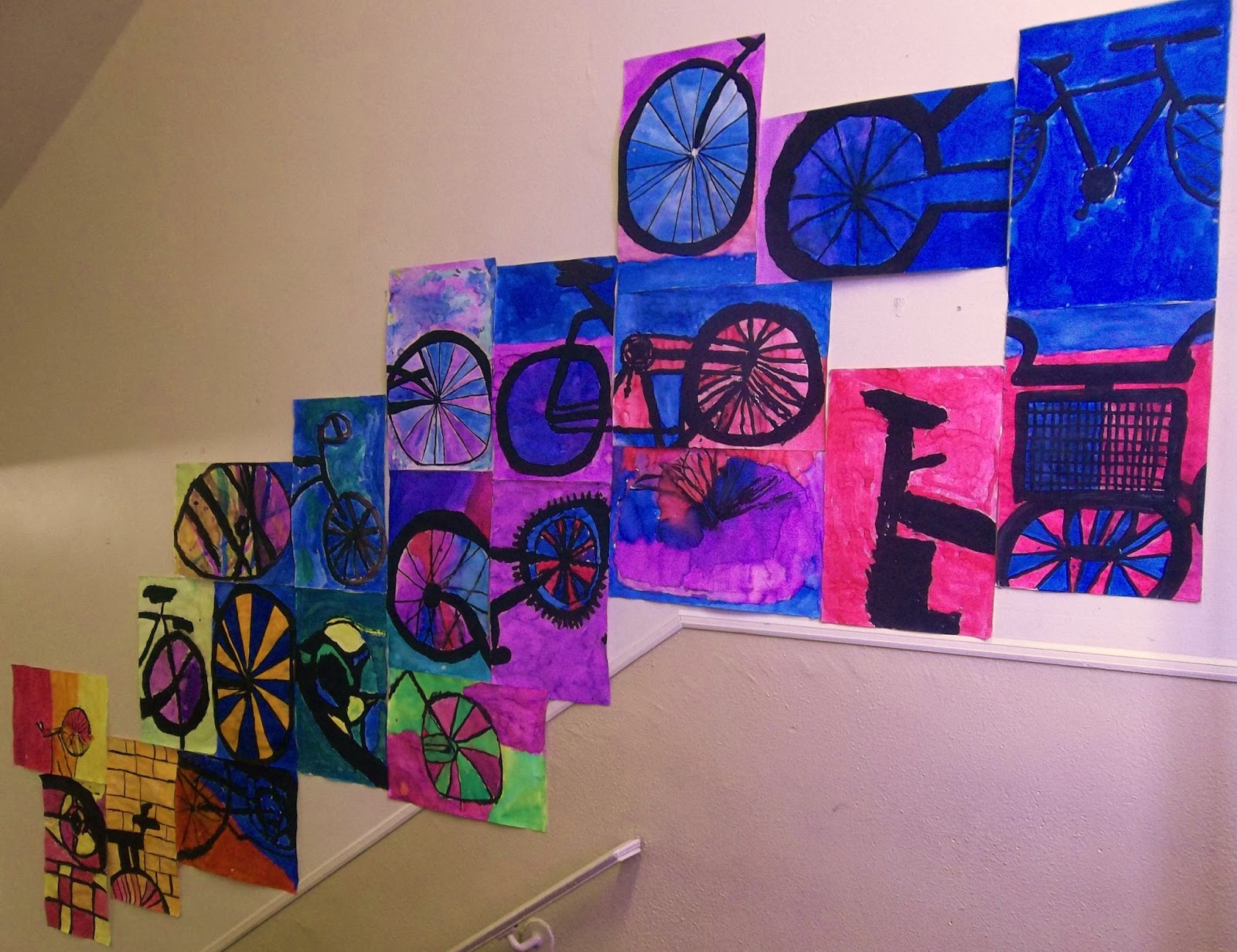 My Blue Art Room: 5th grade positive/negative bicycles