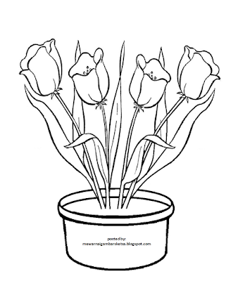 Mewarnai Gambar: 20 Mewarnai Gambar Bunga