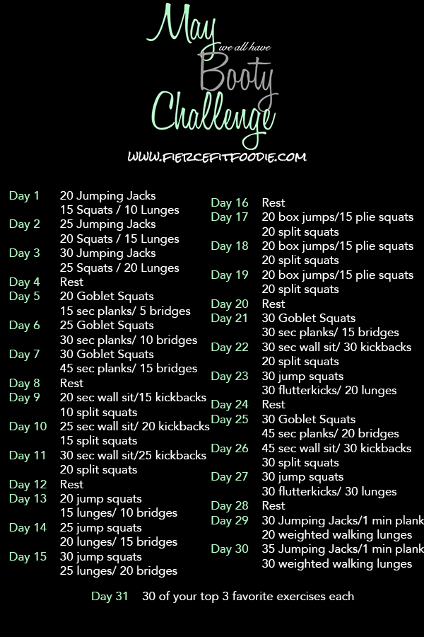 Fierce.Fit.Foodie: MAY we all have BOOTY CHALLENGE