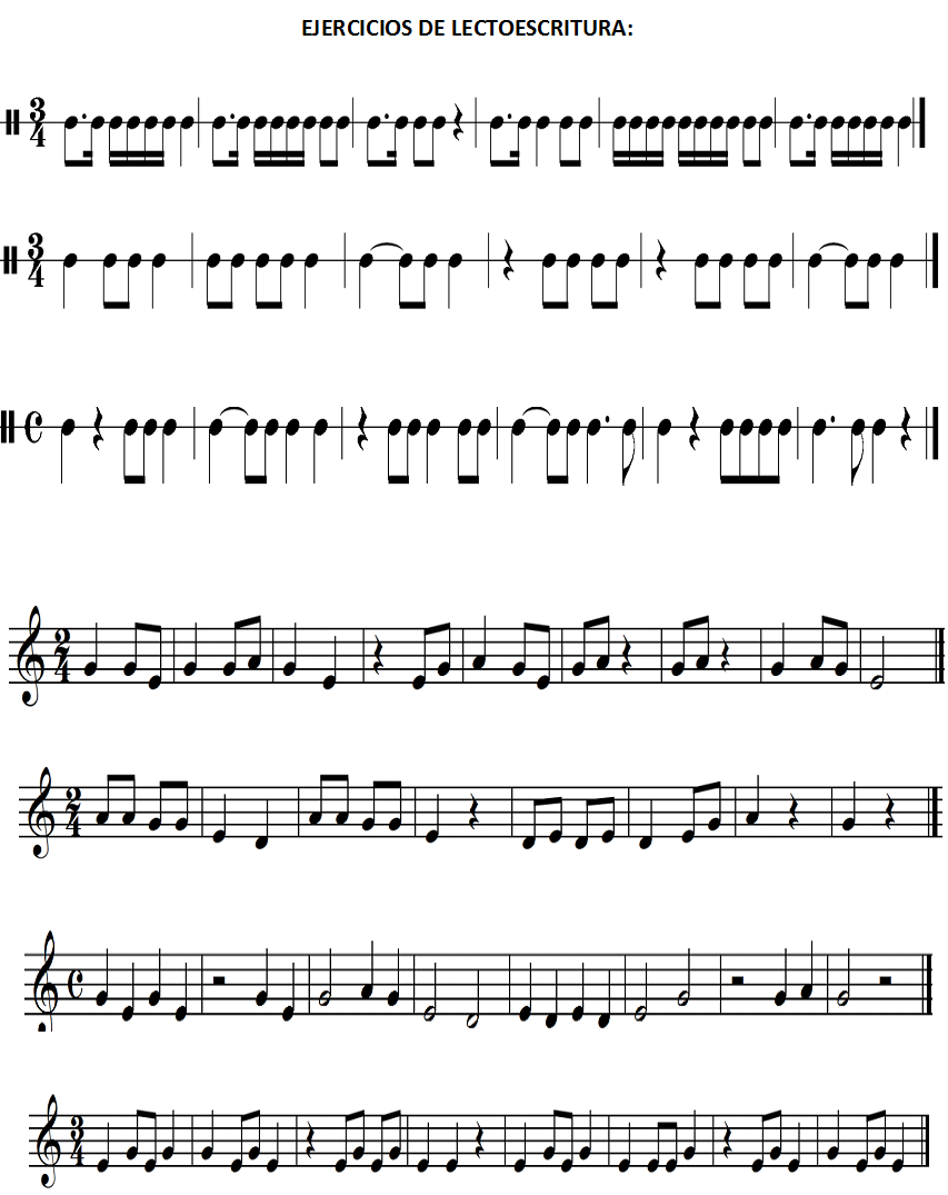 MuSikAhp 10°: TEMA DE EXAMEN-EJERCICIOS DE RITMO Y LECTOESCRITURA