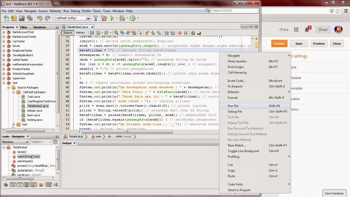 Indahnya berbagi ^_^: Contoh Program Java : Game Tebak Kata