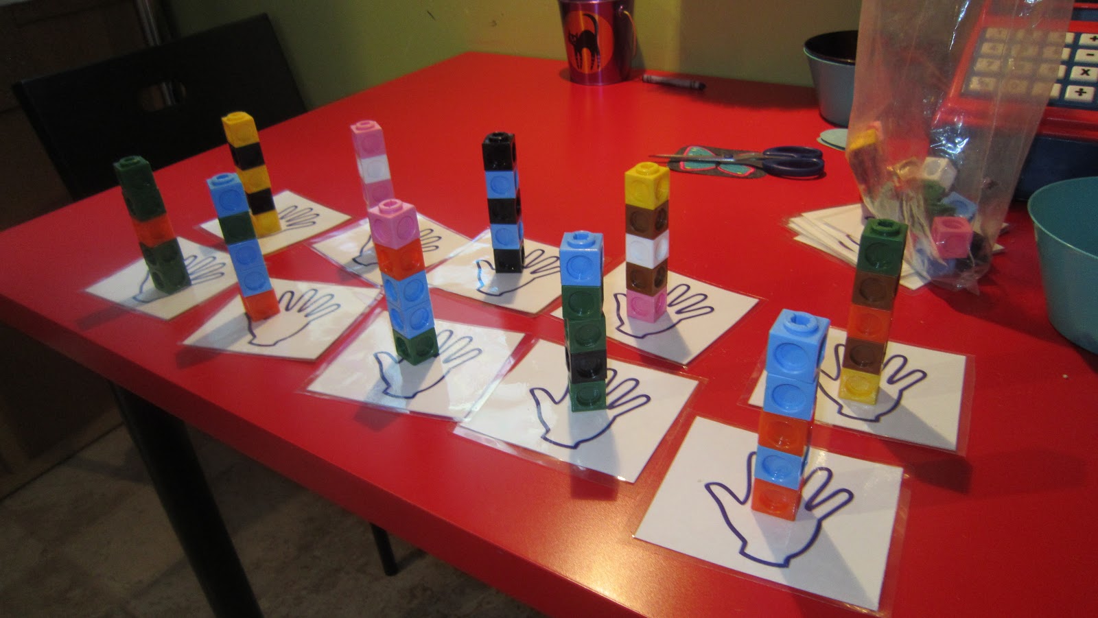 HomeSchoolingGarden: Skip counting by 5s using hand prints