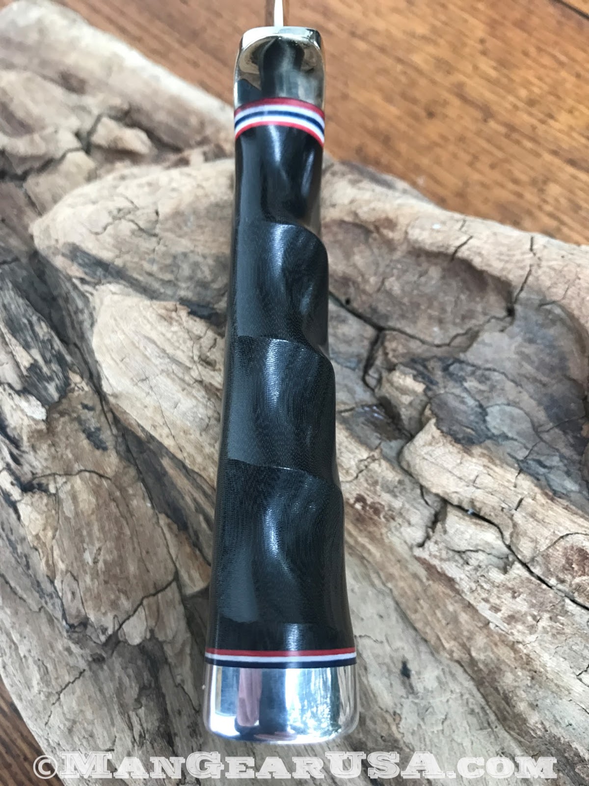 Man Gear: Randall Made Model 23 GameMaster Black Micarta,Finger Grooves