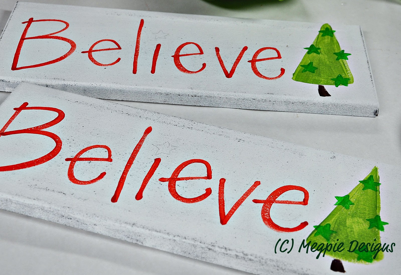 Megpie Designs: Cork Board Sign - Believe