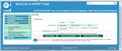 Blog by sane Bejoy: How to pay BESCOM ASD (Additional Security Deposit) online