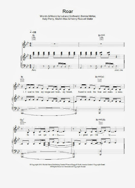"Roar" Sheet Music - Katy Perry | AwesomeSheets