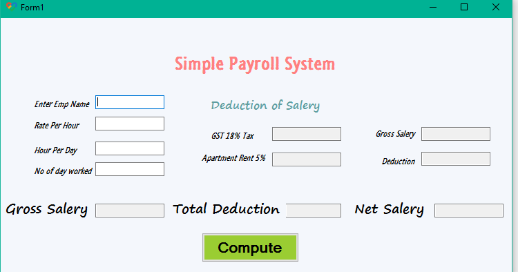 Develop Simple Payroll System in VB.NET I scheme microproject