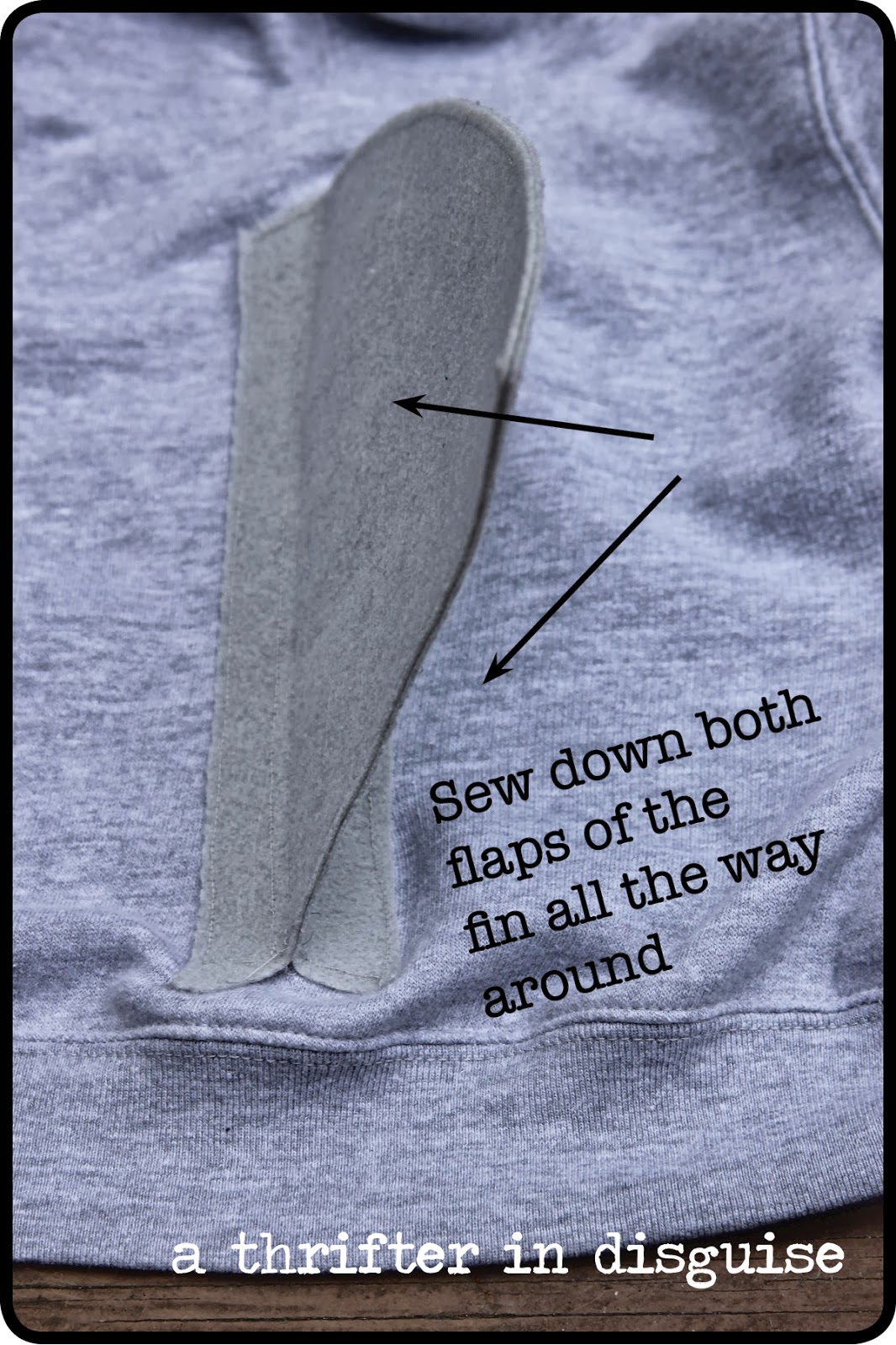 A Thrifter in Disguise: DIY Shark Costume From a Hooded Sweatshirt