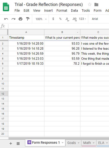 Teaching Above the Test: Reflective Students with Google Forms and Sheets