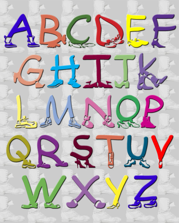 A Thousand Words ...: New Funky Shoes Font Alphabets