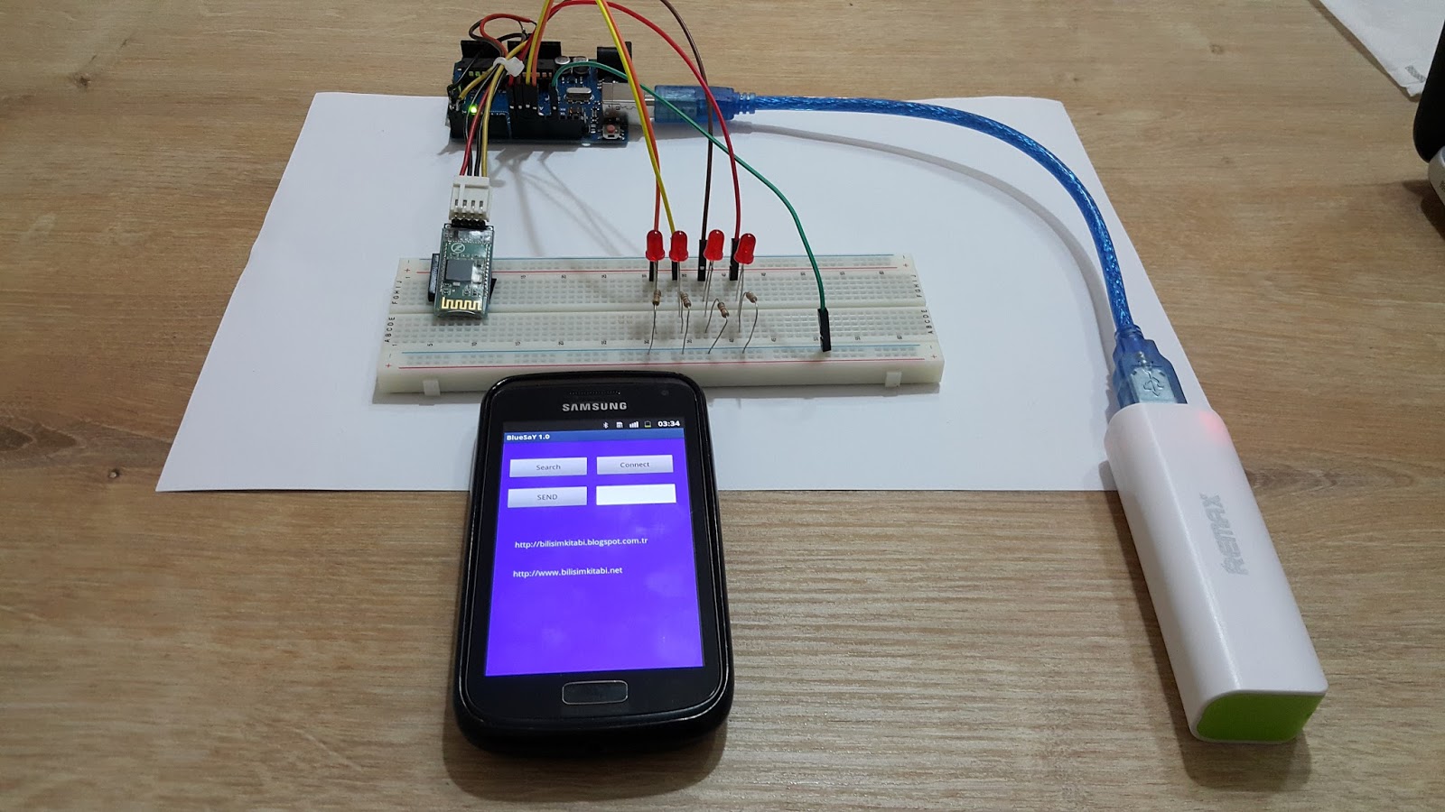 BİLİŞİM KİTABI: Lesson 9 - Arduino Bluetooth LED Controller with Android Phone