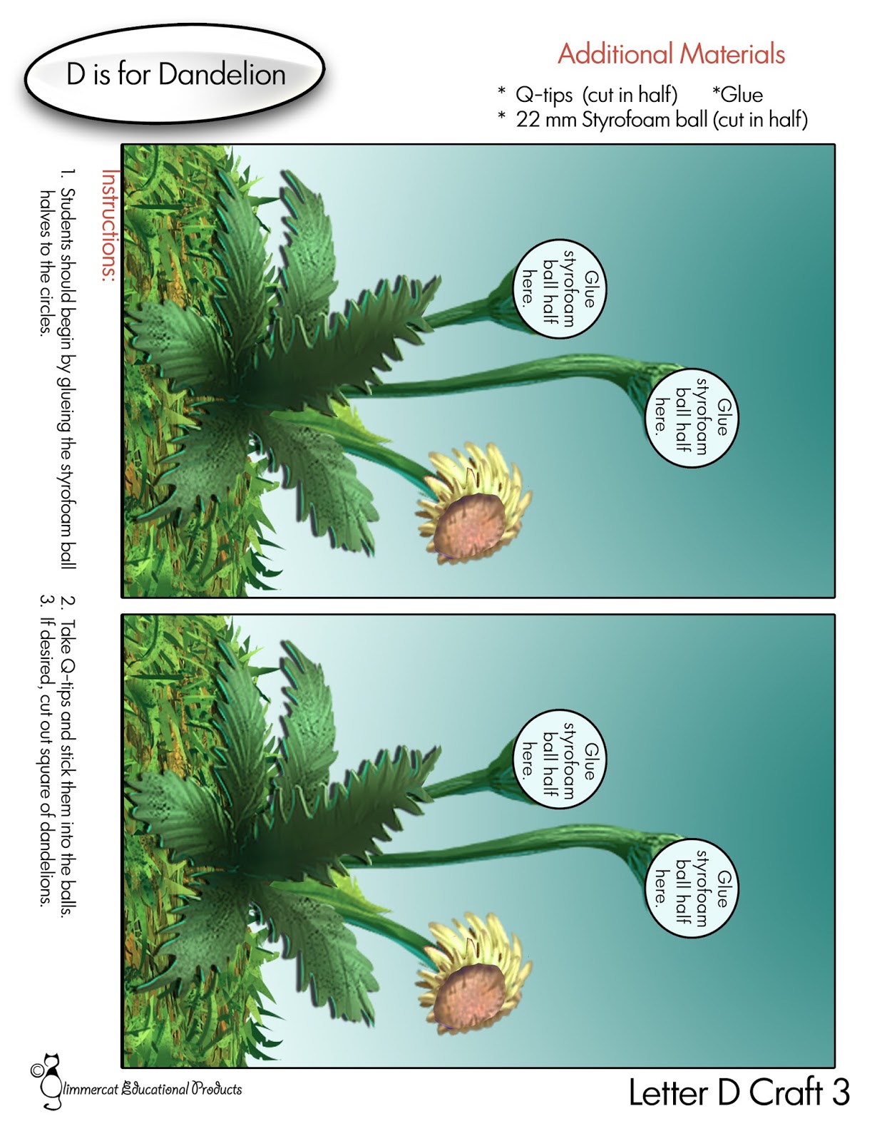 Glimmercat Education: Letter of the Week Packet for D