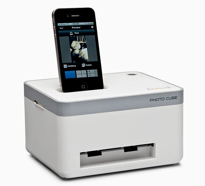 Smartphone photo cube printer