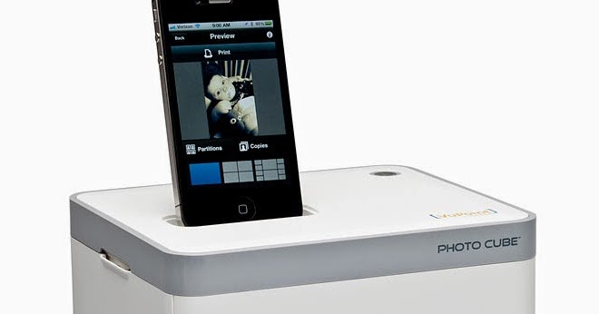 Smartphone photo cube printer