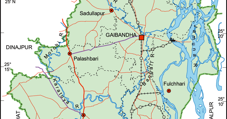 Gaibandha District: Map of Gaibandha
