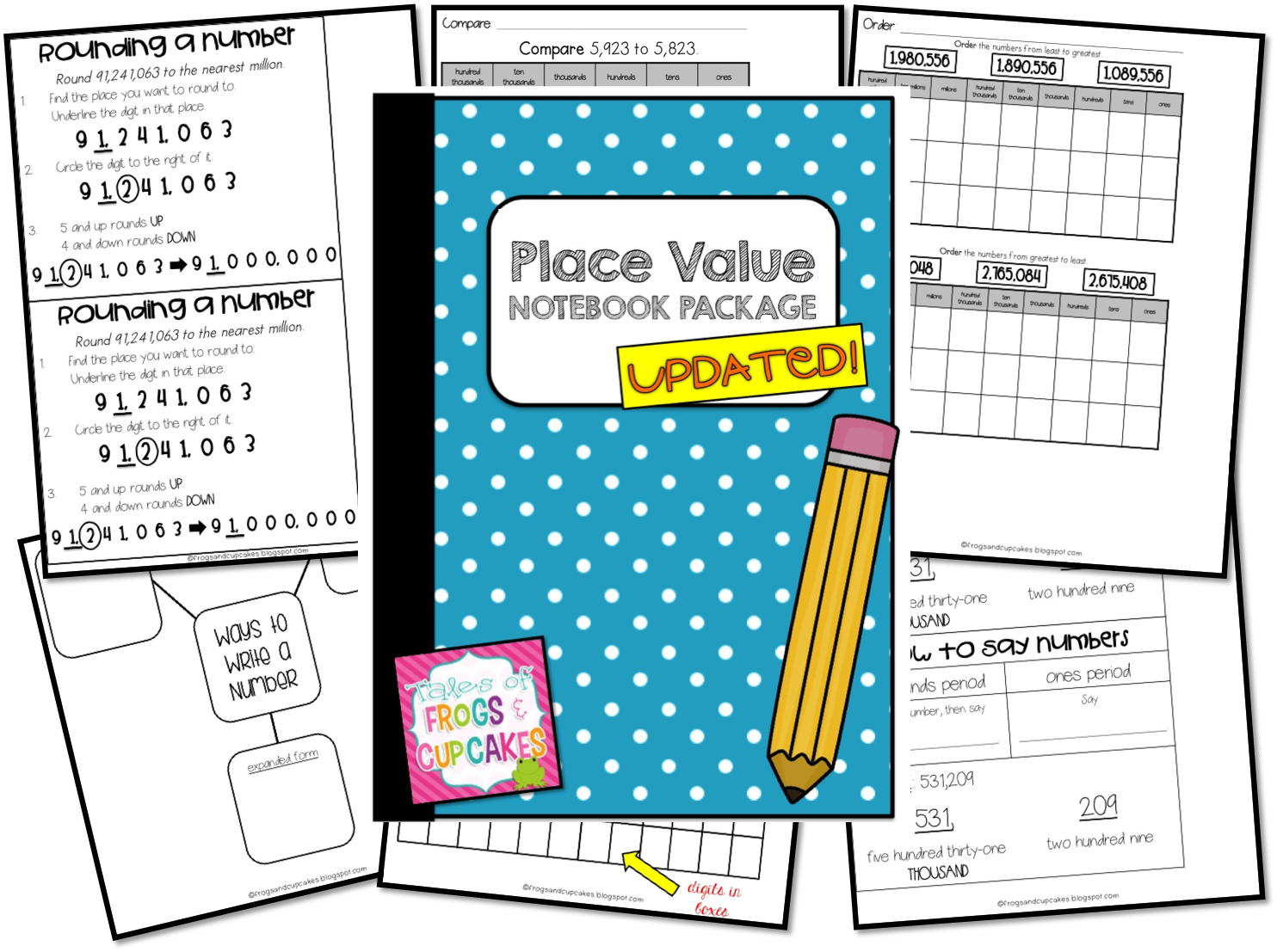 Tales of Frogs and Cupcakes: Place Value Notebook Package UPDATED (again!)