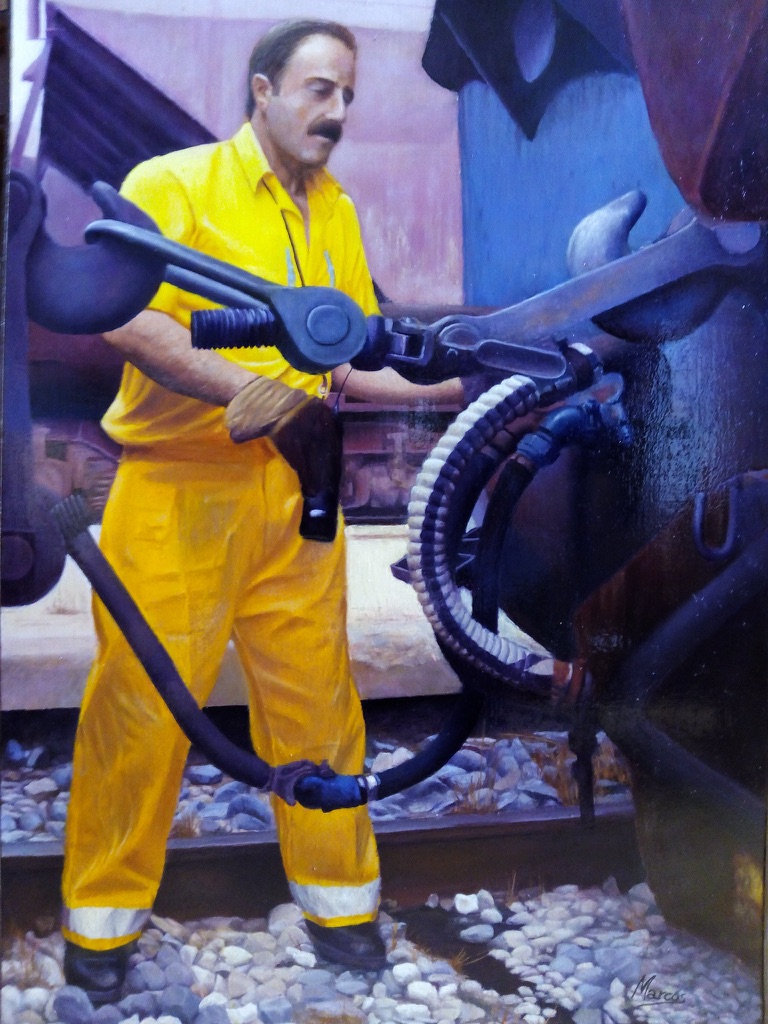 Arte y Ferrocarril: Javier Marcos y su pintura del quehacer ferroviario
