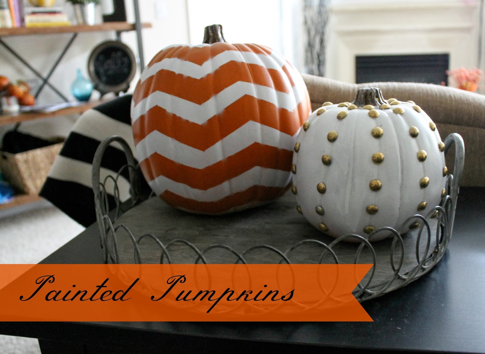 Chevron Painted Pumpkins