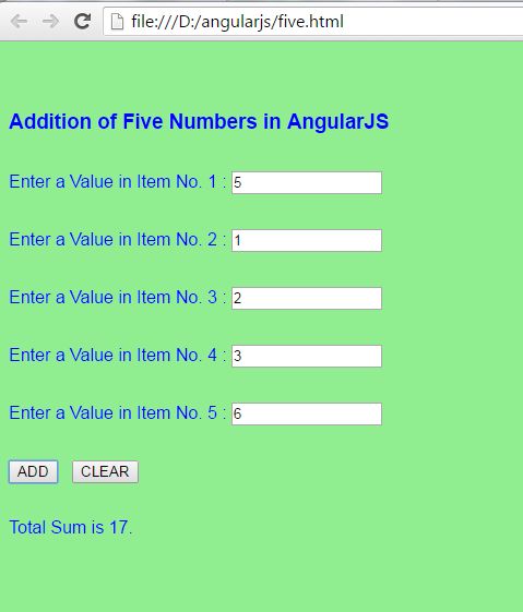 Free Programming Source Codes And Computer Programming Tutorials Addition Of Five Numbers In