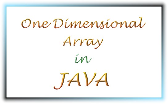 1d Array In Java ~ Csprograms4u