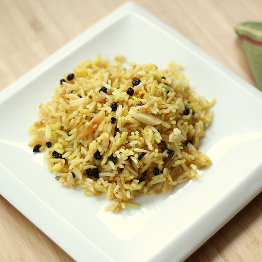 DOUGLICIOUS: Saffron Rice Pilaf with Almonds and Currants