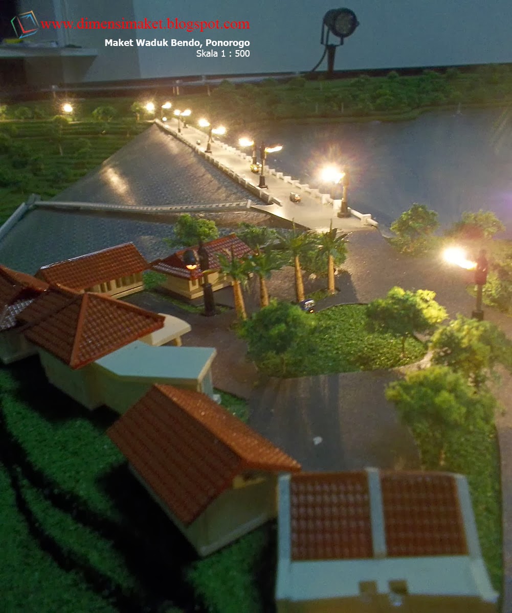 Maket bendungan/ waduk Bendo di Ponorogo Skala 1:500