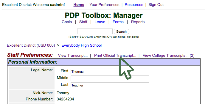 PDP Toolbox—Evolve!: Download Your Teachers' Official PD Transcripts