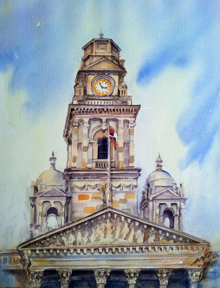 Arti's art -- Life as I see it: Clock Tower in Watercolors