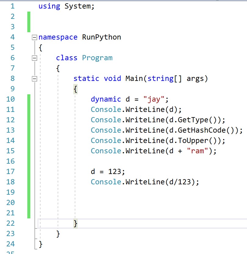 Hodentekhelp How Do You Use A Dynamic Type In A Console Project