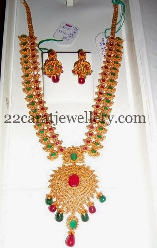 Gold and Polki Two Tone Mango Haram - Jewellery Designs