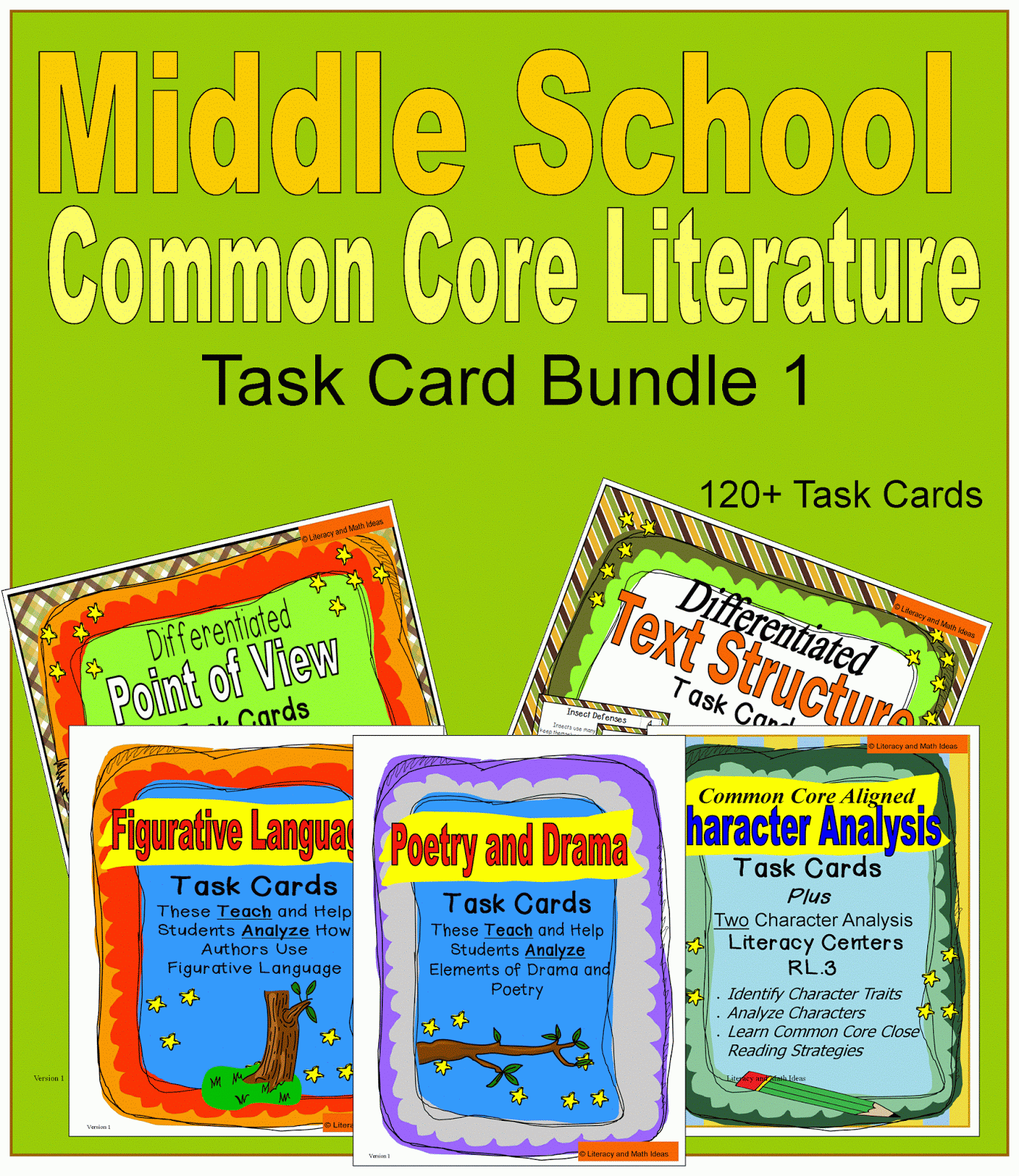 Literacy & Math Ideas: Middle School Common Core Bundle 1
