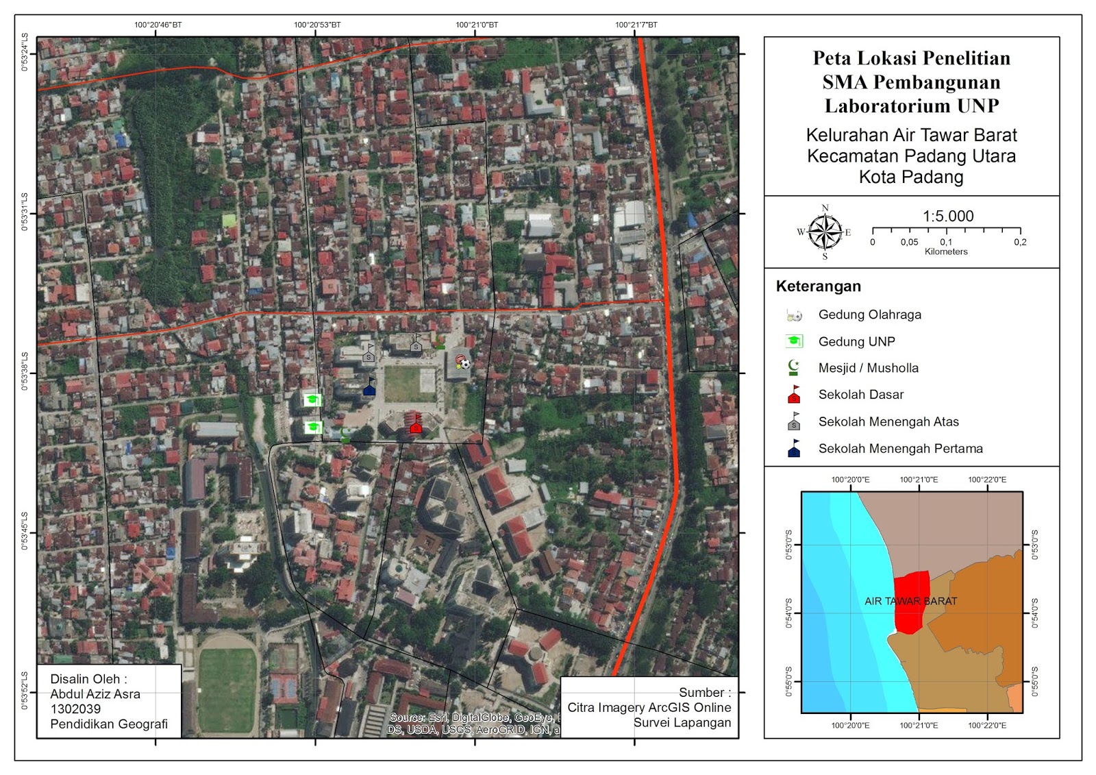 GUBUK DERITA: Peta Lokasi SMA Pembangunan Laboratorium UNP