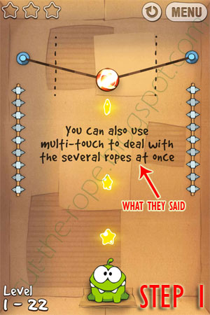 Cut The Rope Walkthrough: Cardboard Box Level 22