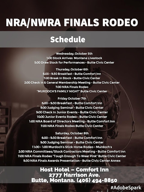 Northern Rodeo Association: 2016 NRA Finals Schedule