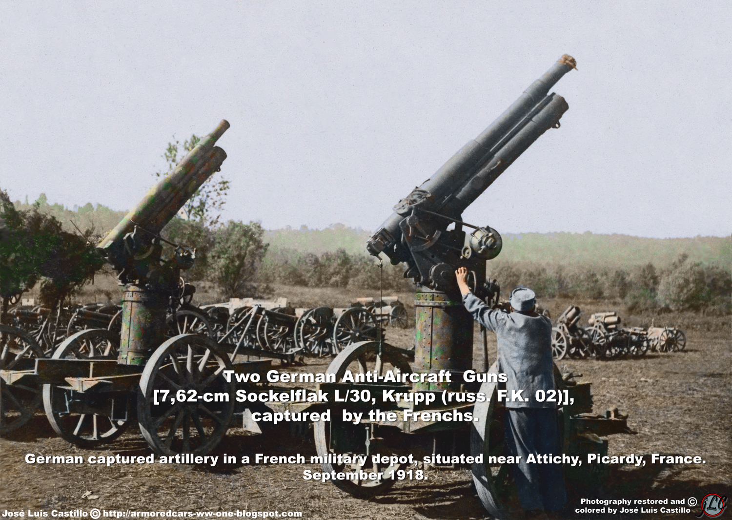 Armored Cars in the WWI: German 7,62-cm Sockelflak L/30, Krupp (russ. F ...