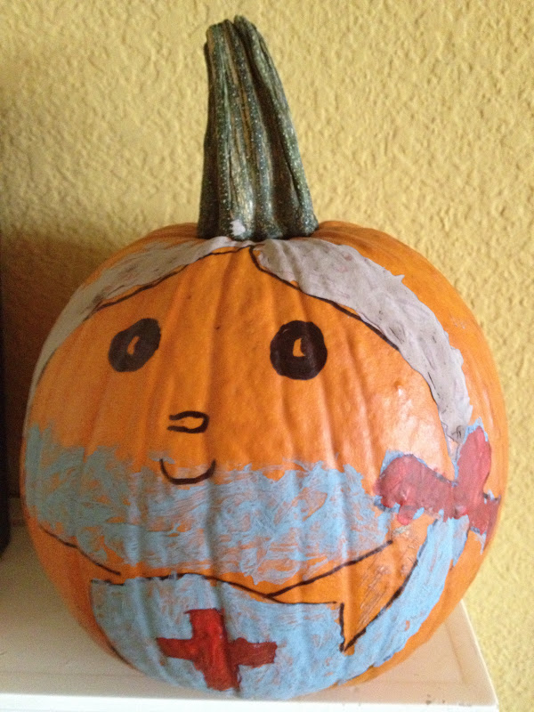 Family At The Foot Of The Cross: All Saint's Day Pumpkin Art