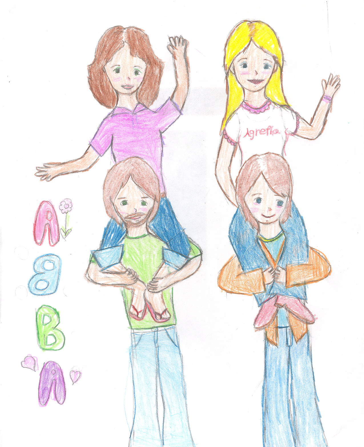 ABBAFan456's Blog: "Shoulder Rides!" Drawing