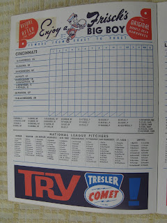 Cincinnati Reds Baseball Card Collector: 1962 Cincinnati Reds Scorecard