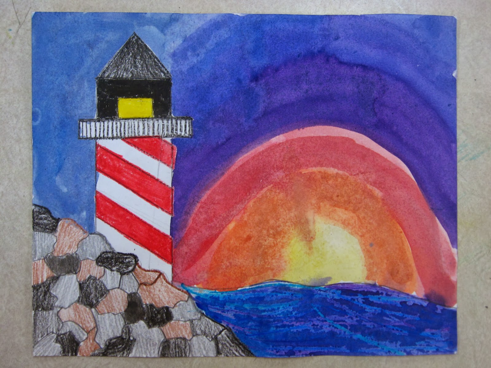 Miss Young's Art Room: 4th and 5th Grade Lighthouses