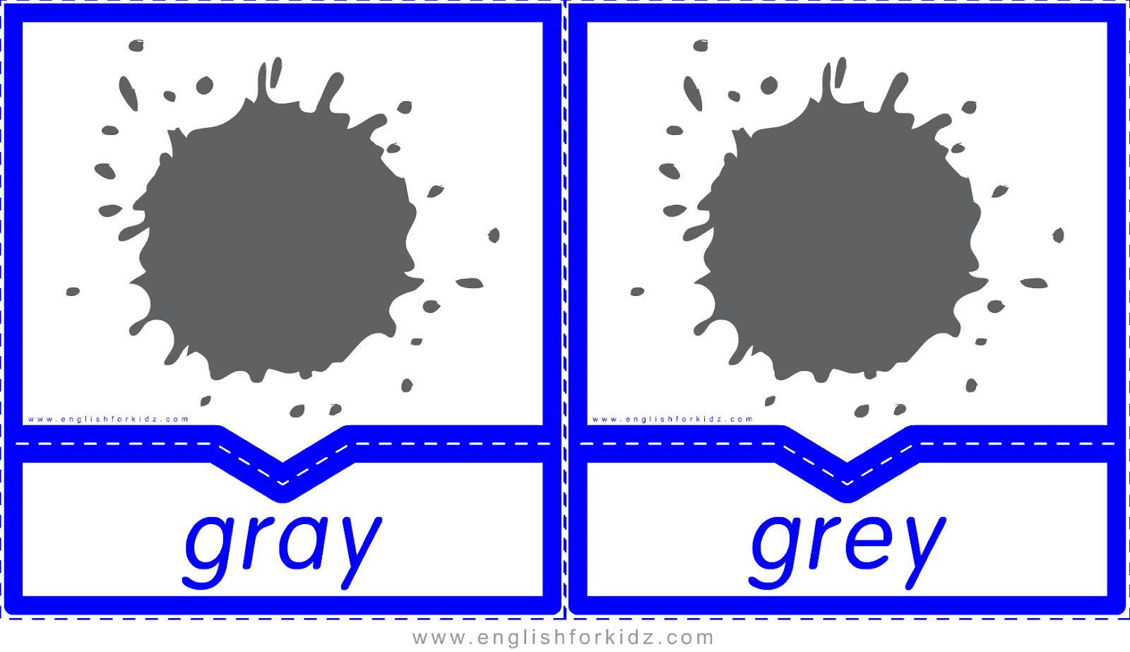 English for Kids Step by Step: Printable Colors Flashcards. Part 1.