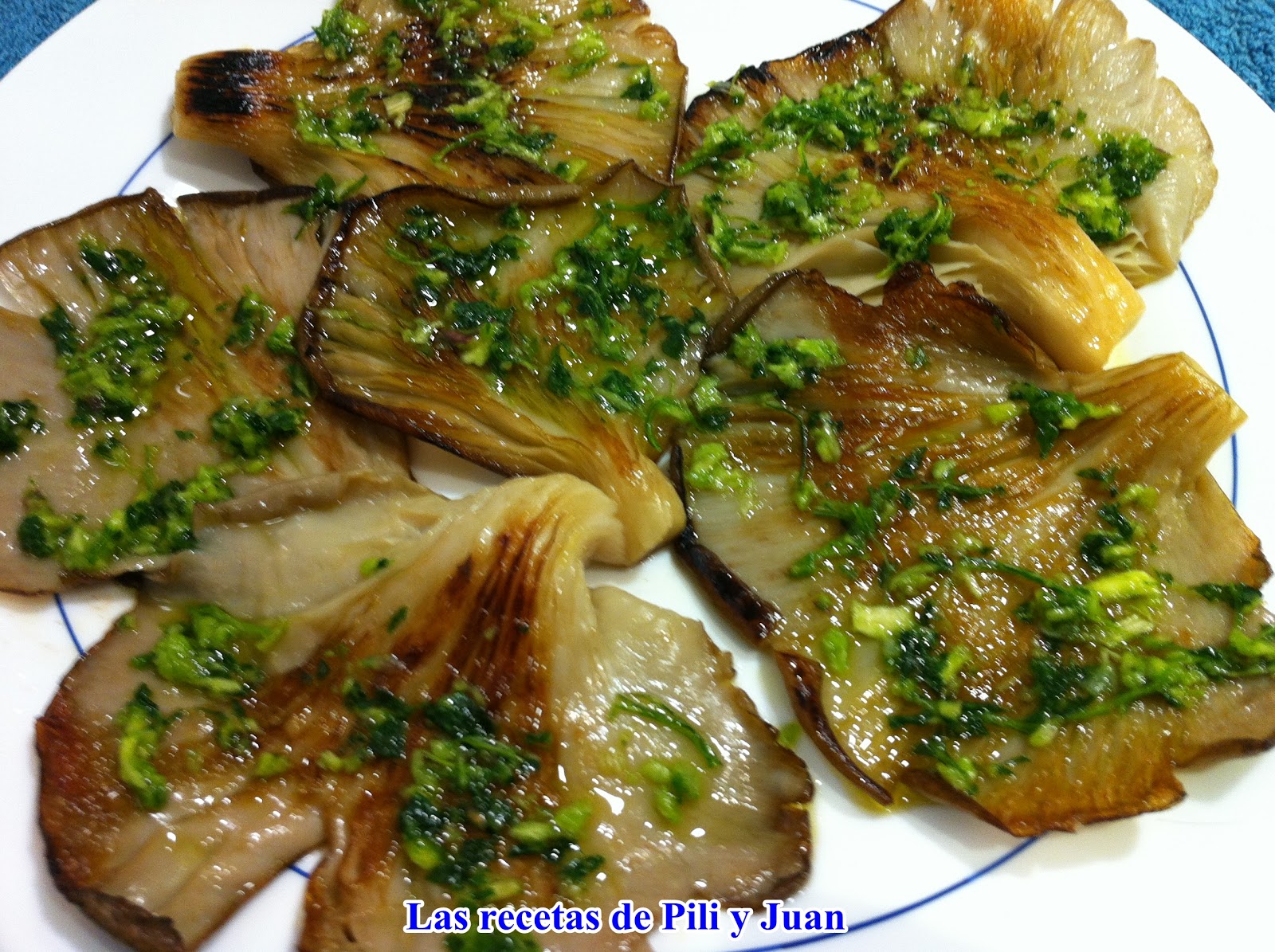 Las recetas de Pili y Juan: Setas a la plancha