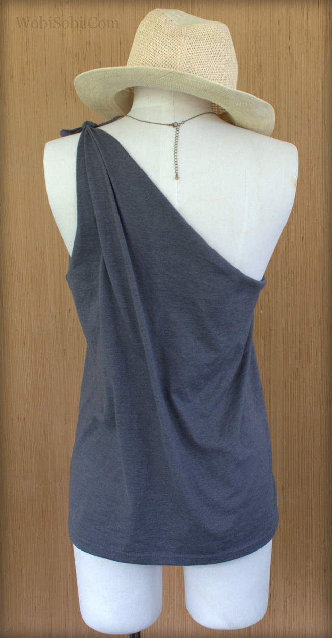 WobiSobi: Easy One Shoulder Tied Tee, DIY