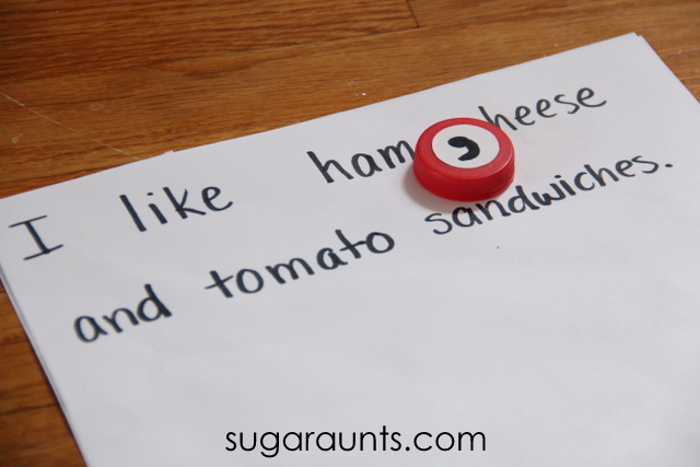 First Grade Teaching Comma Use Activity - The OT Toolbox