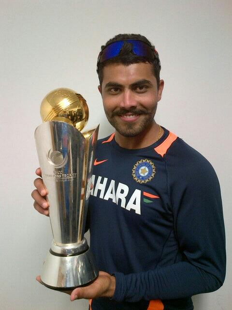 RockStar JADDU!!: Ravindra jadeja with ICC CHAMPIONS TROPHY and his ...