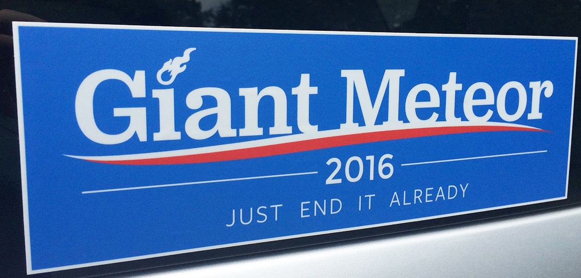 Living Free: ‘Giant Meteor for President’ in Virtual Three-way Tie With ...