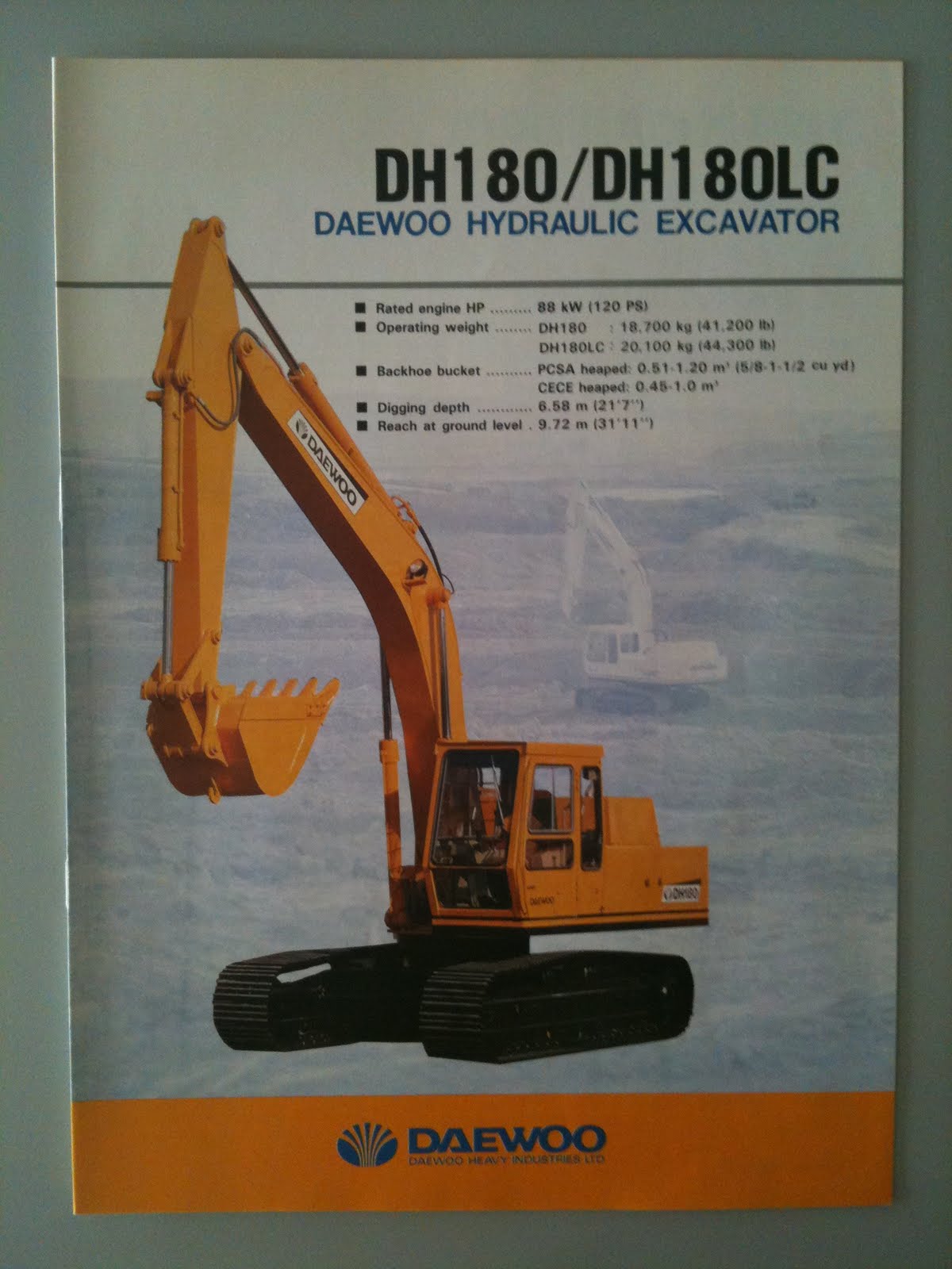 Earthmoving Machinery Sales Brochures: Daewoo Track Excavator DH180 ...
