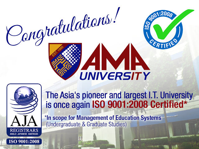 Congratulations, AMA University for being ISO Certified once again ...