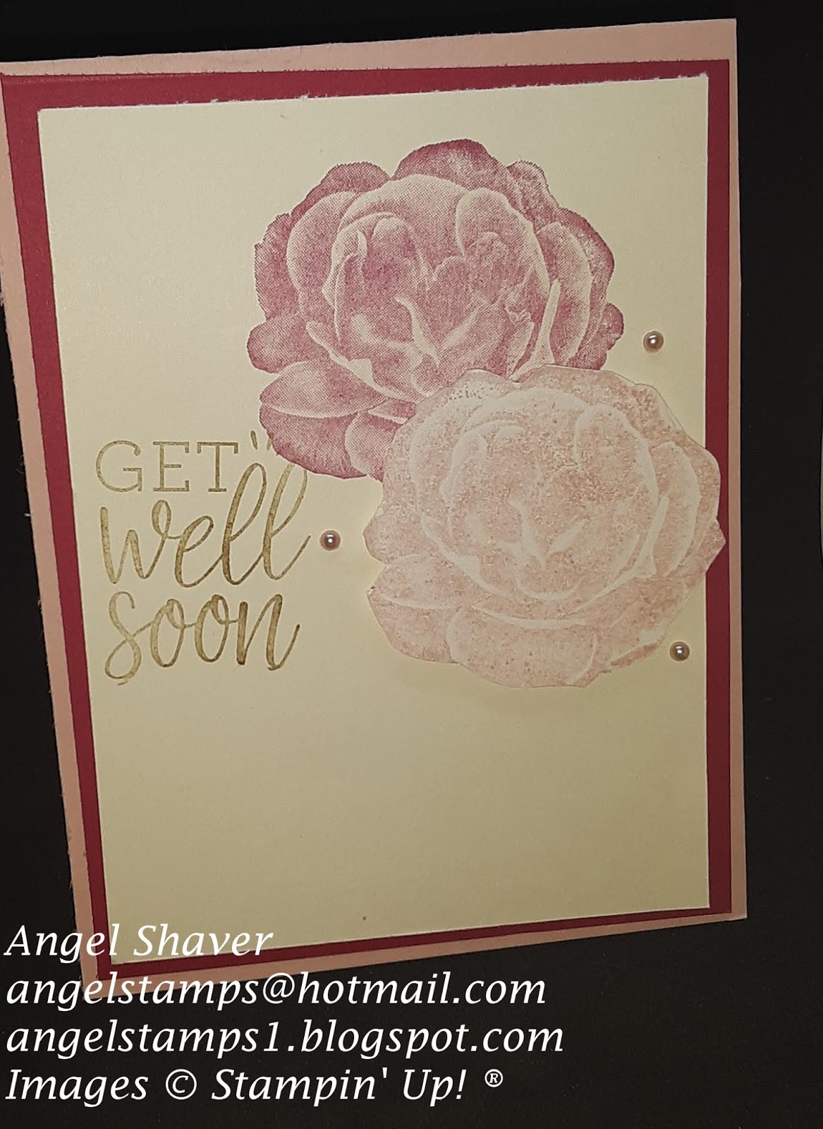 Angel Stamps: Pink Get Well Roses