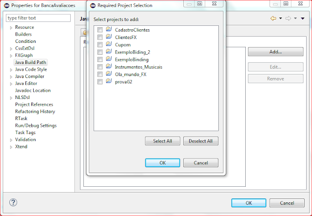 Programação Java Como Adicionar Um Projeto A Outro Em Javafx