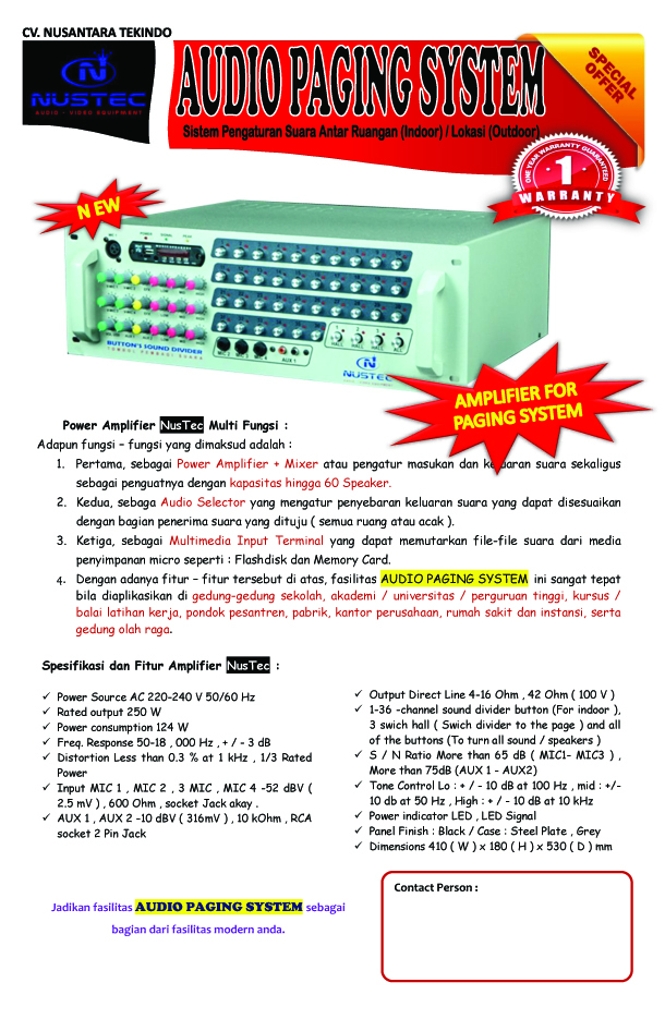 Disain audio sound system untuk sekolah , kampus dan perkantoran ...